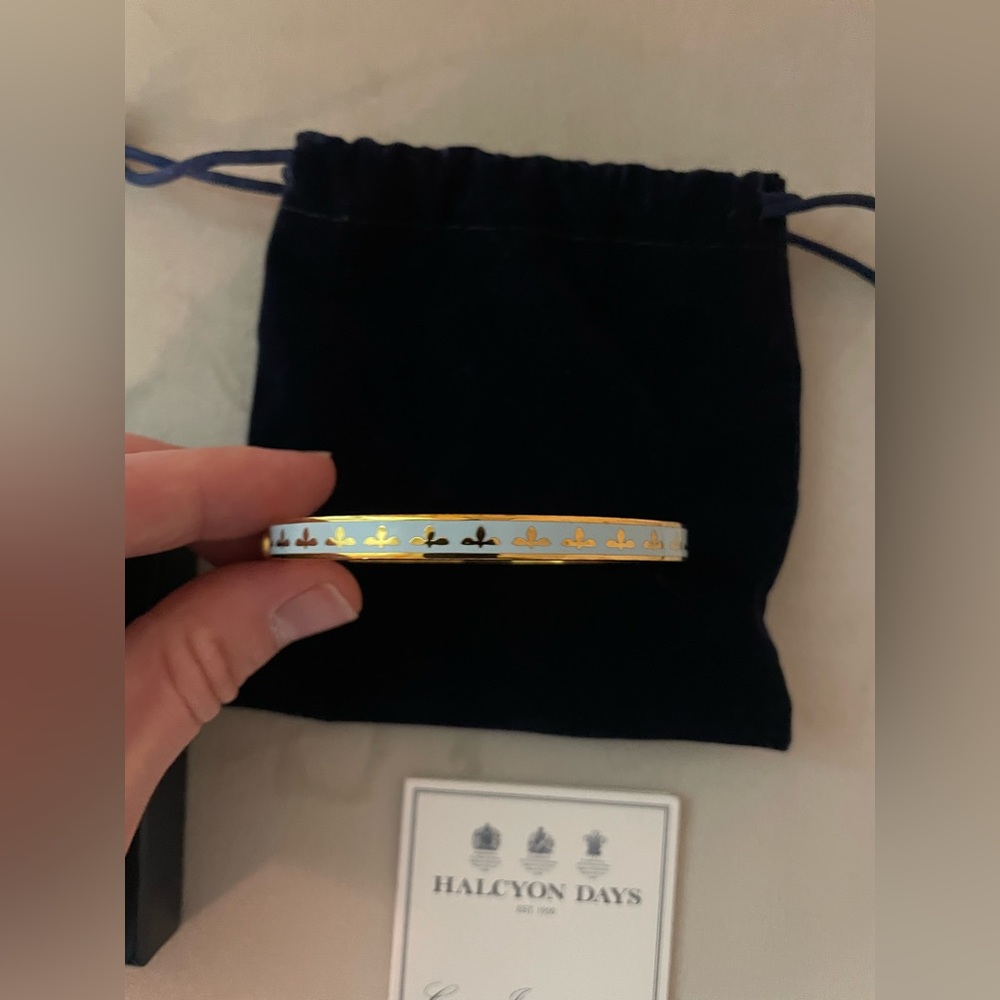 Halcyon Days Light Blue Enamel Bangle - Gem